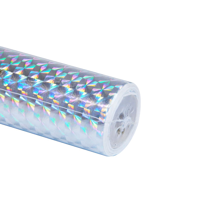 PAPEL PVC 45cm.x 2mt.HOLOGRAFICO PLATEADO - Tomy