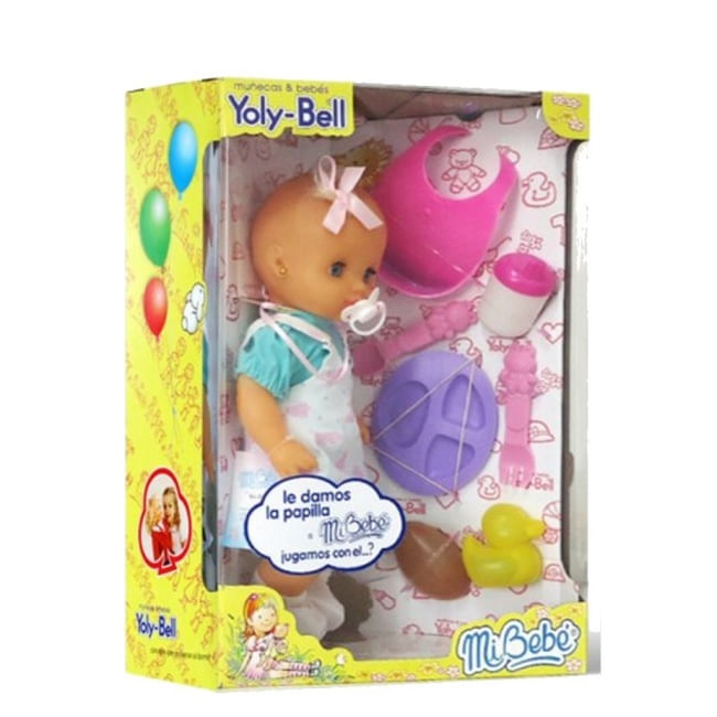 BEBE YOLY BELL C/SET DE COMIDA 33cm CAJA - Tomy