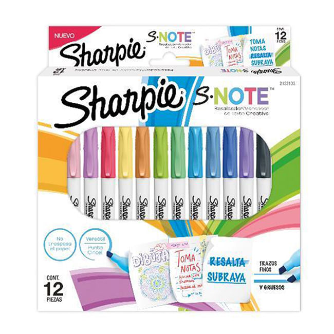 KIT SHARPIE NOTE HL PACK x 12 SURT. - Tomy