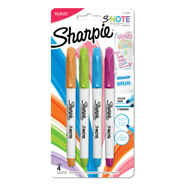 KIT SHARPIE NOTE HL x 4 SURT. - Tomy