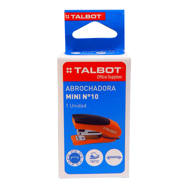 ABROCHADORA TALBOT MINI N°10 - AZUL/VERDE/ROJO/NARANJA - Tomy