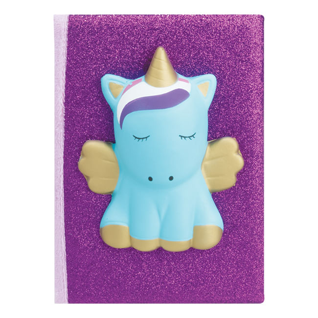 CUADERNO TALBOT PU 15x21 T/DURA SQUISHY UNICORNIO 80hjs. RAY. - Tomy